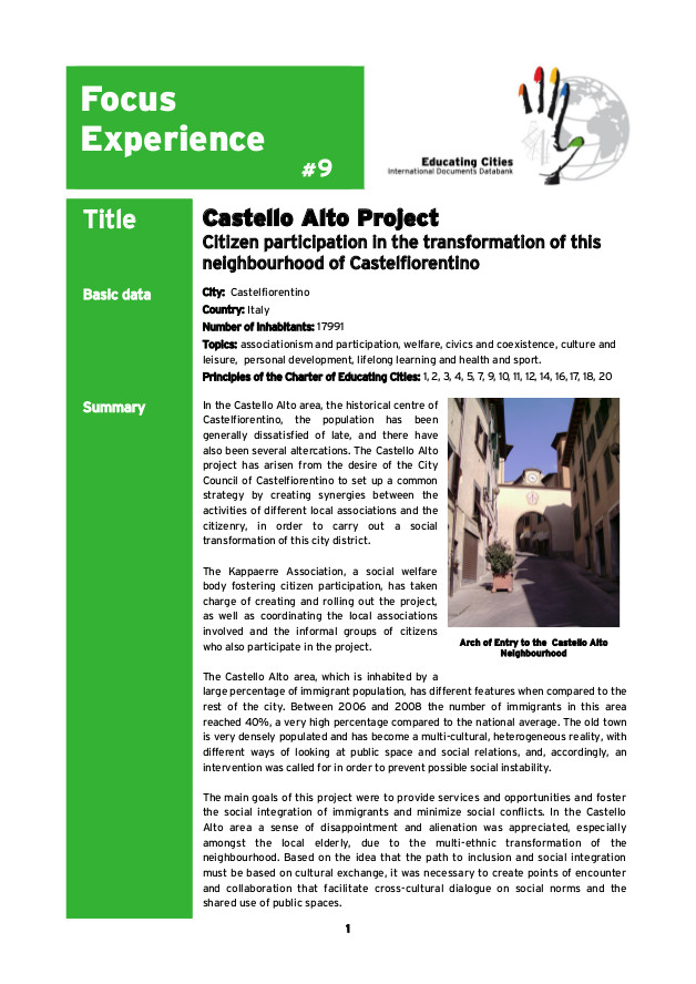 Castello Alto Project | english