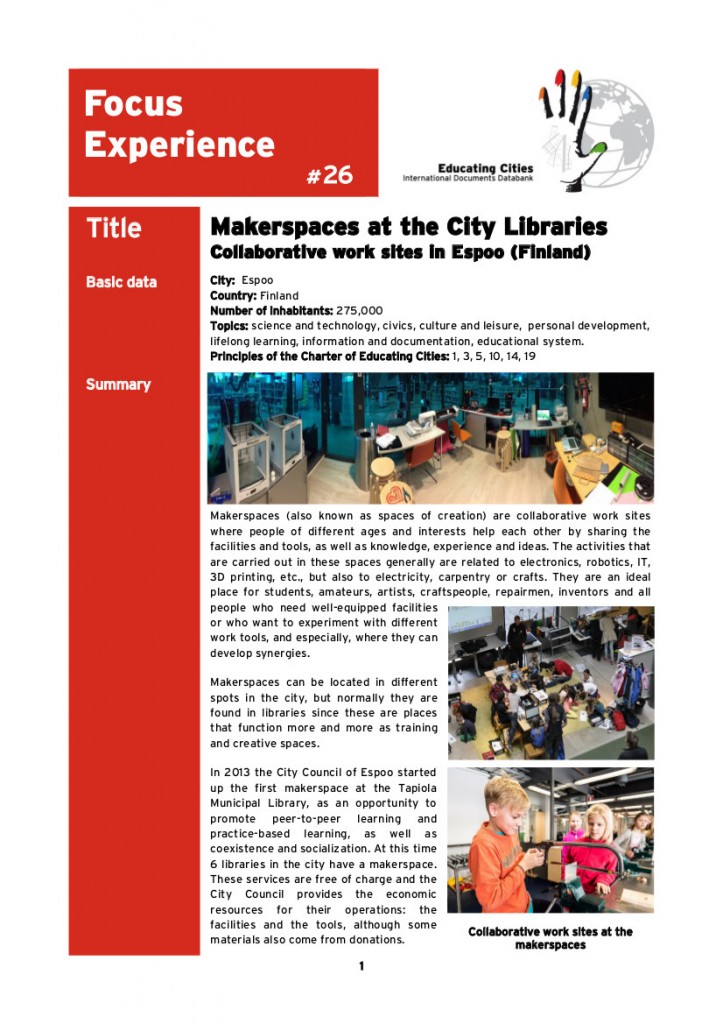Makerspaces at the City Libraries | english