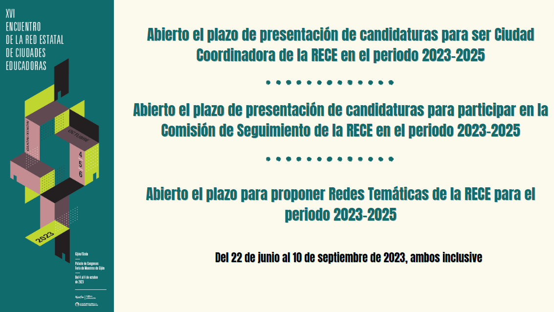 Abierto el plazo de presentación de candidaturas para el periodo 2023-2025 | Ciudades Educadoras